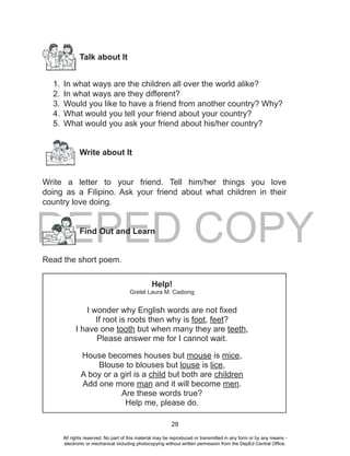 K TO 12 GRADE 4 LEARNER’S MATERIAL IN ENGLISH (Q1-Q4) | PDF