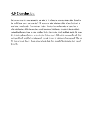 Teen mom and Life | DOCX | Pregnancy | Reproductive Health