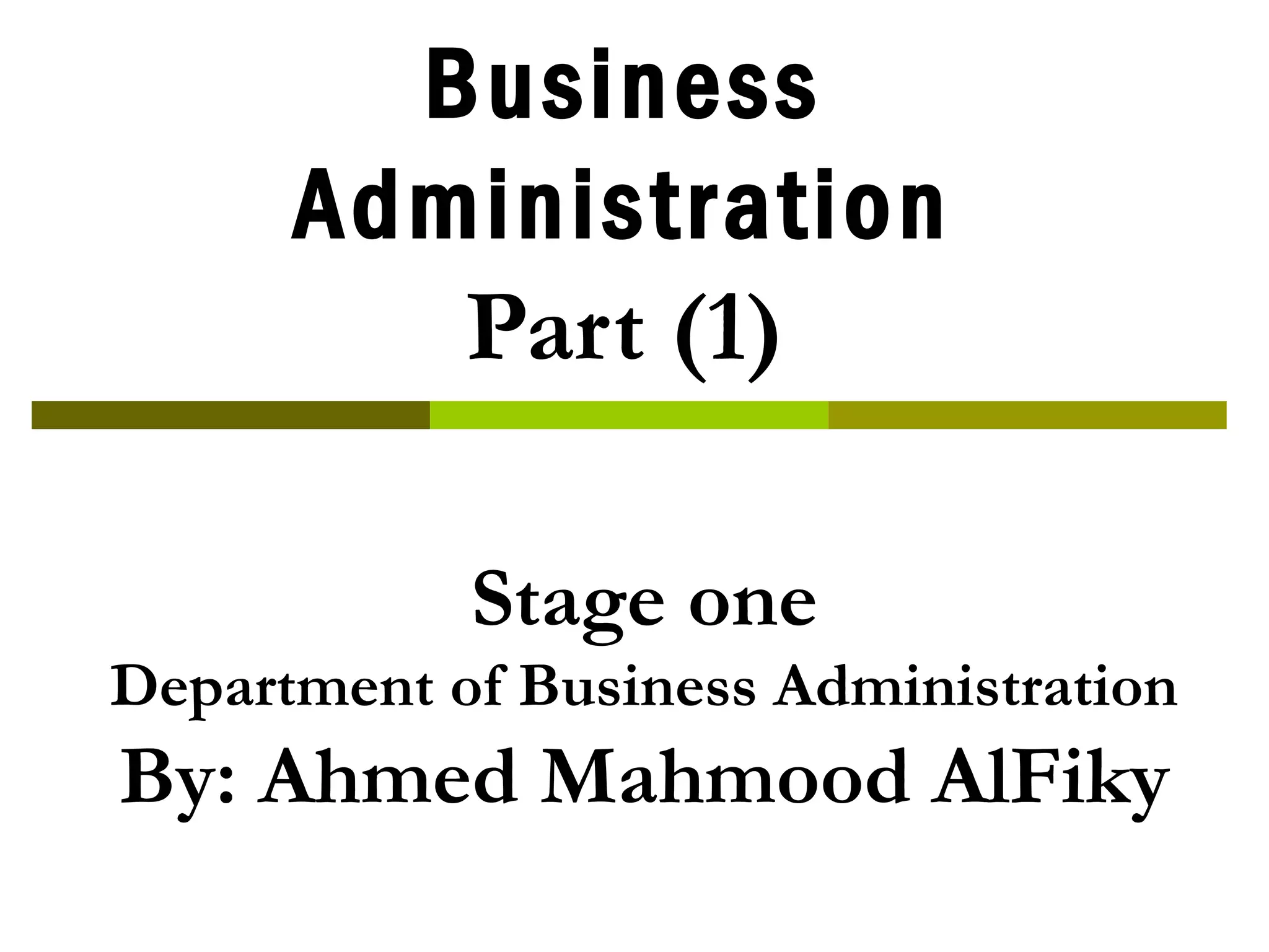 Business Administration | PPT