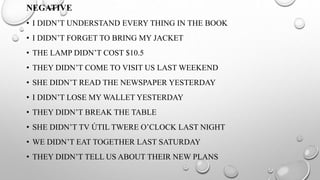 English sentences (past, present, future and modal verbs) | PPT