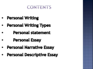 Personal writing | PPTX