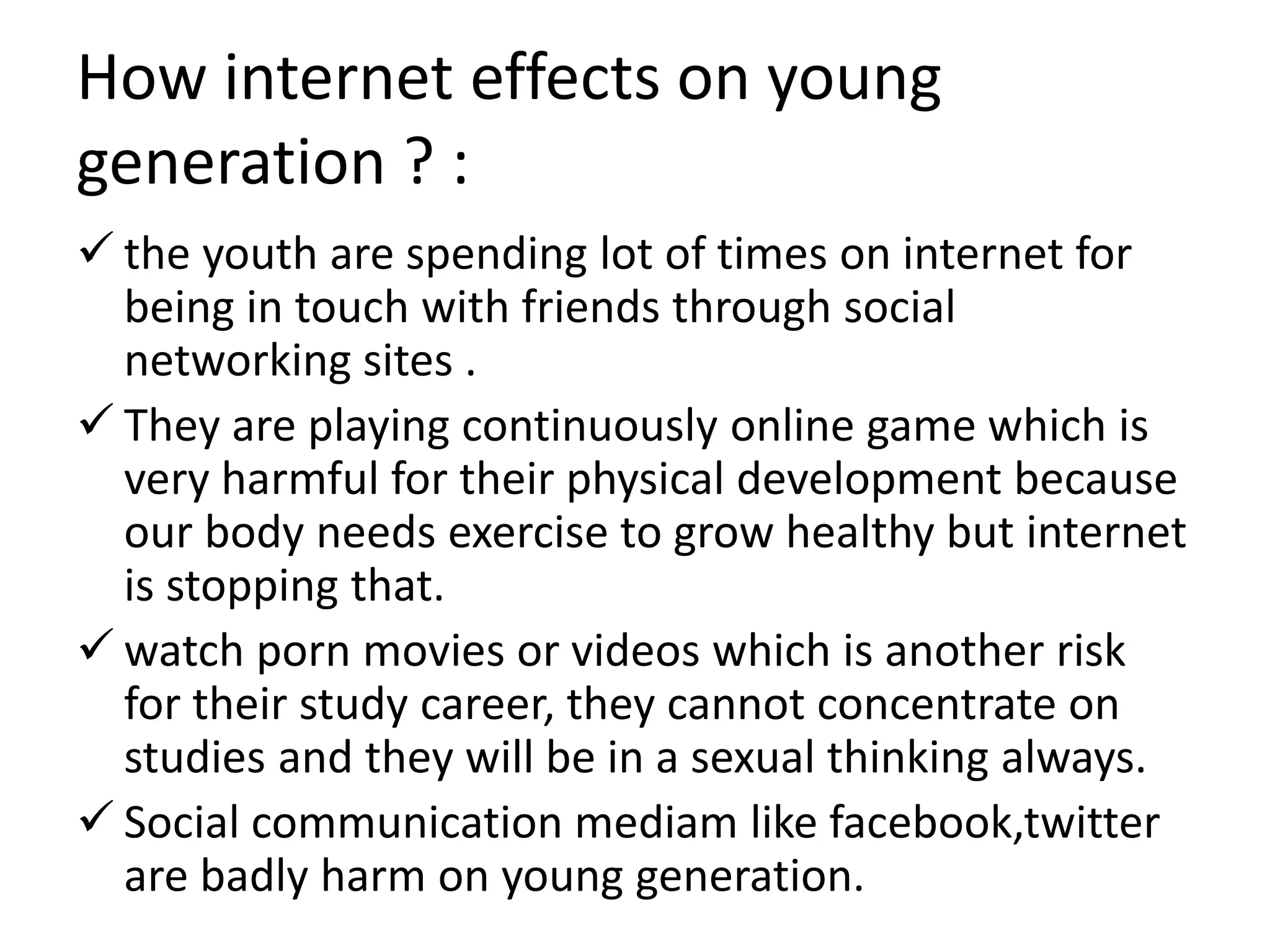 Impects of internet on youth | PPTX