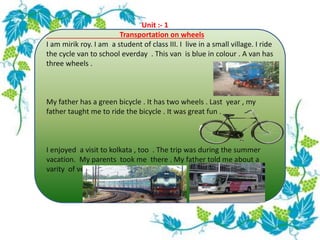 VEHICLES AROUND US | PPTX