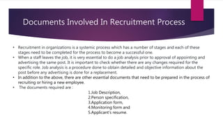 Recruitment and their Documents involved | PPTX