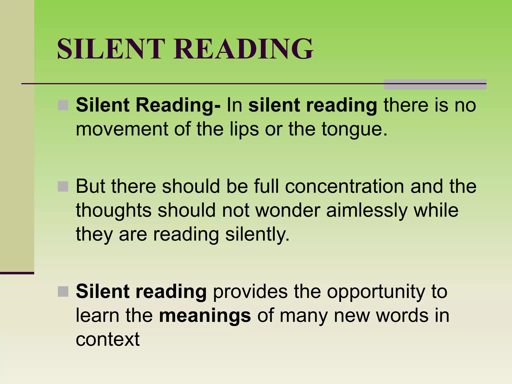 SILENT READING AND READING ALOUD WITH A EXPRESSION | PPTX