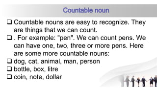 Noun, its Types and Classification | PPTX