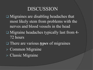 English Report on Migraines | PPTX | Brain and Nervous System Disorders ...