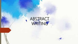 Abstract , Memo & Letter Writing | PPTX