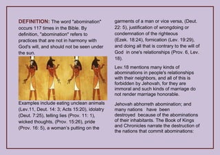 WHAT IS “AN ABOMINATION”? | PPT