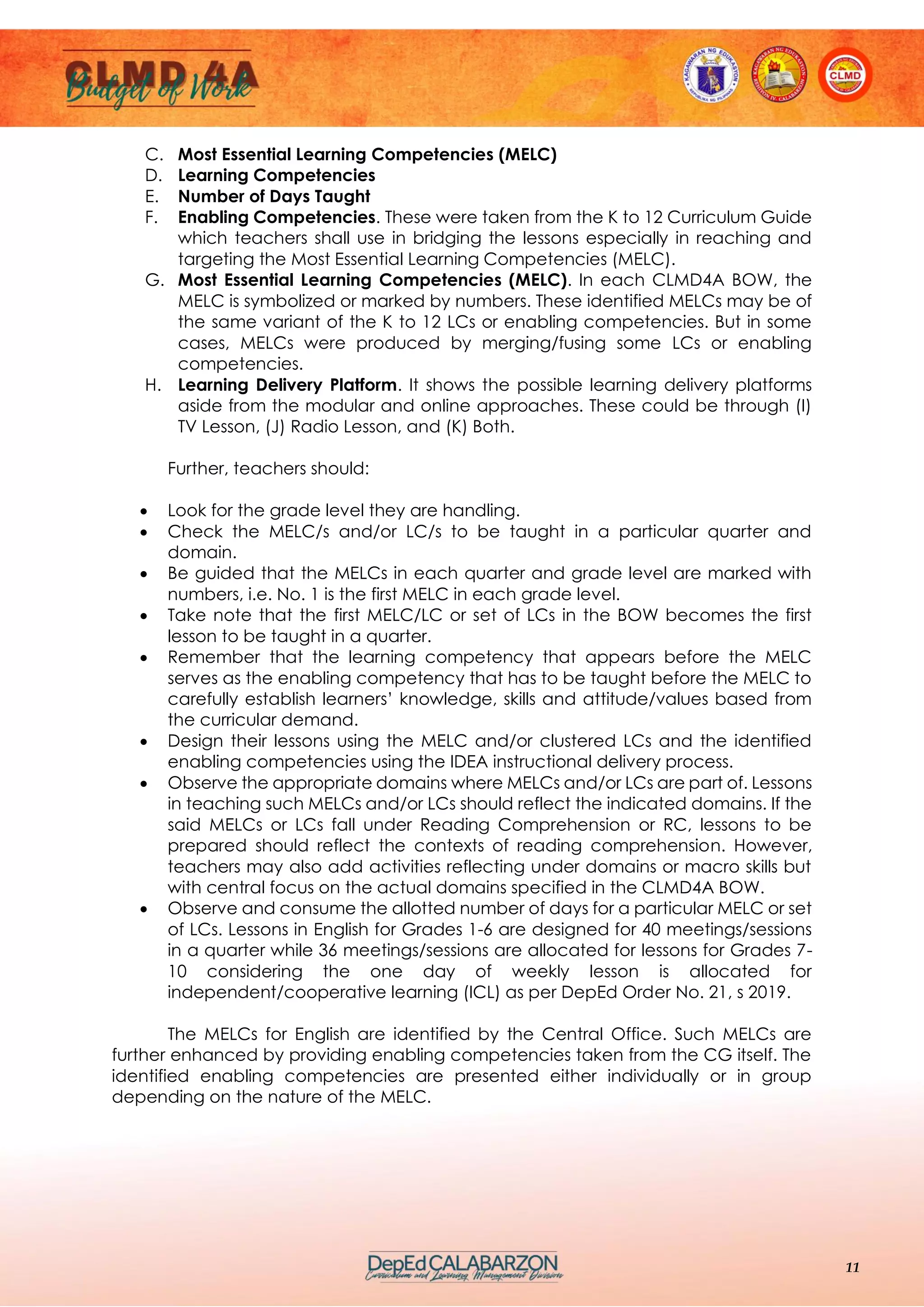 CLMD 4A Budget of work | PDF