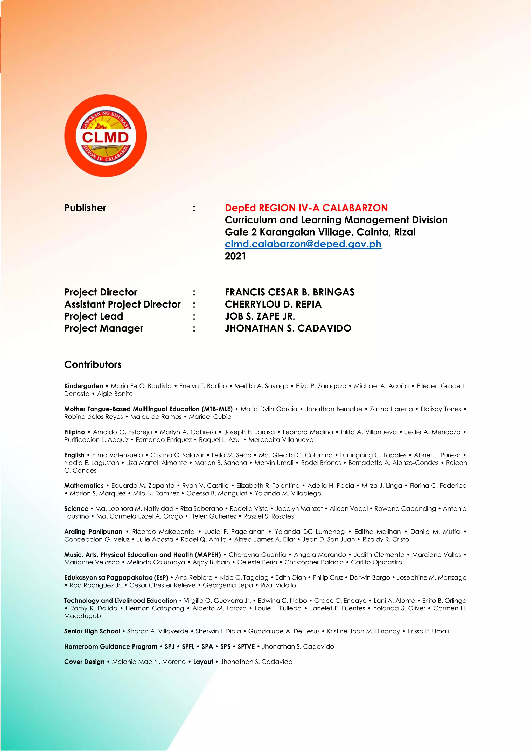 CLMD 4A Budget of work | PDF
