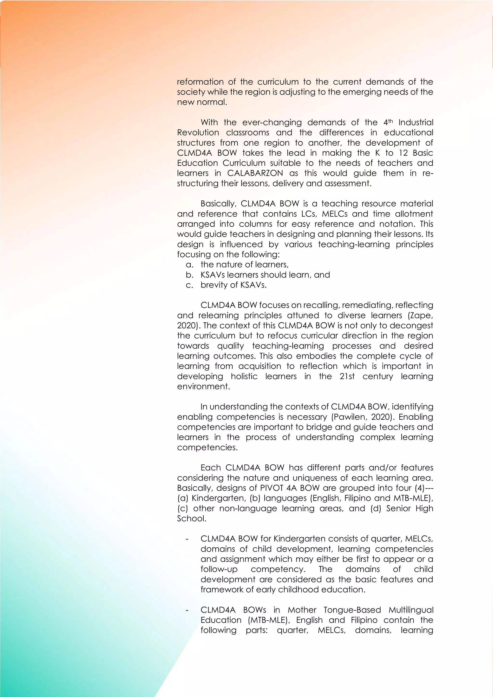 CLMD 4A Budget of work | PDF