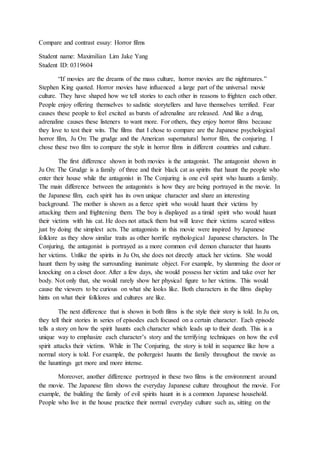 English essay horror movie (1).docx | Horror | Genres