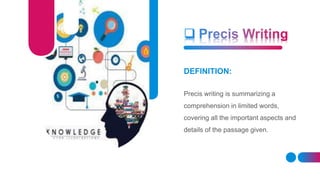 How to write precis writing in English grammar | PPTX