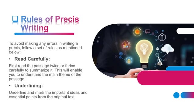 How to write precis writing in English grammar | PPT