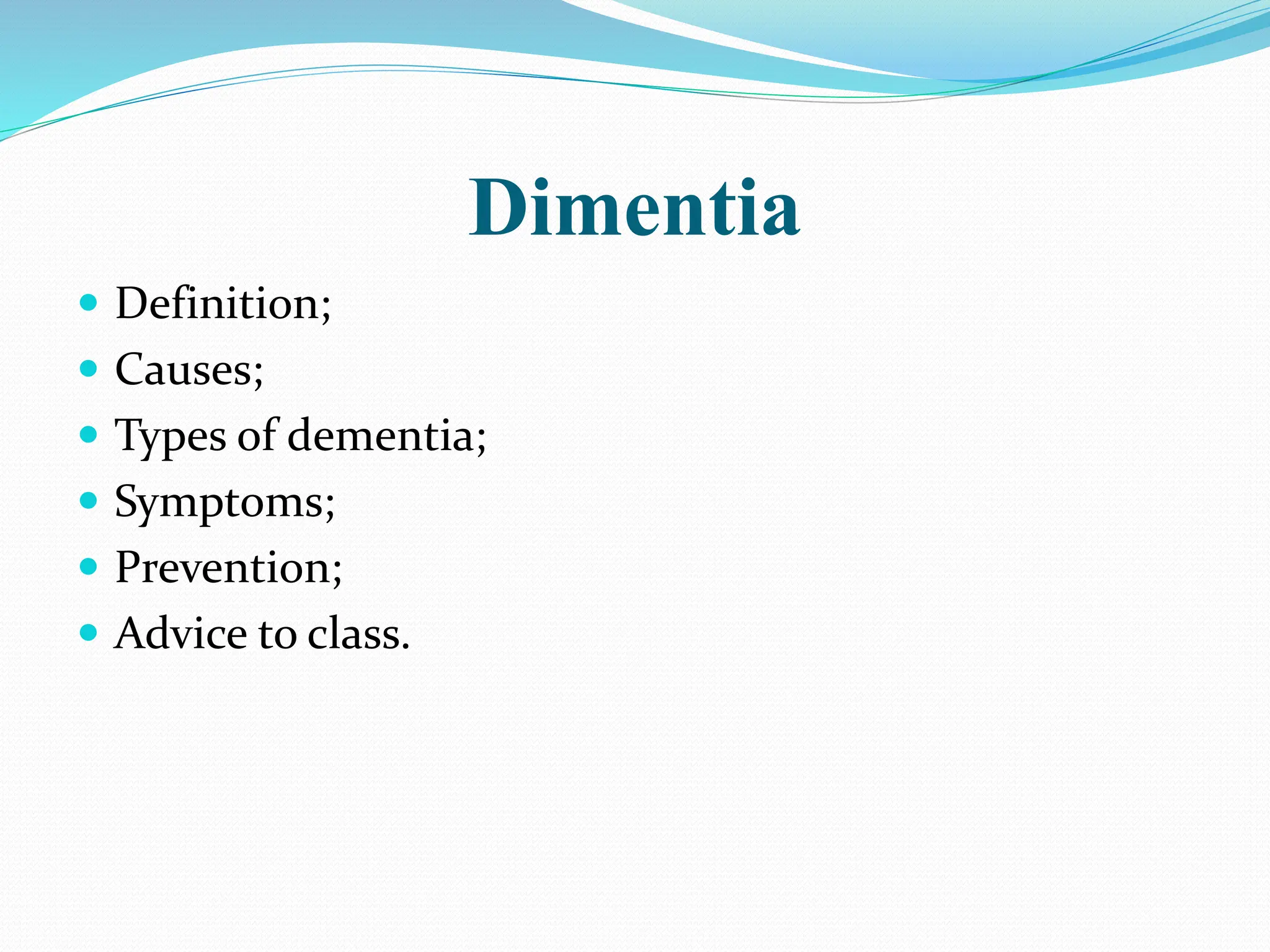english, desease, dementia, catholic University | PPTX