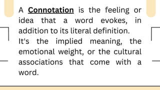 PPt for positive and Negative connotations with example | PDF