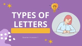 Types and Parts of Letters (Formal and informal) | PPTX