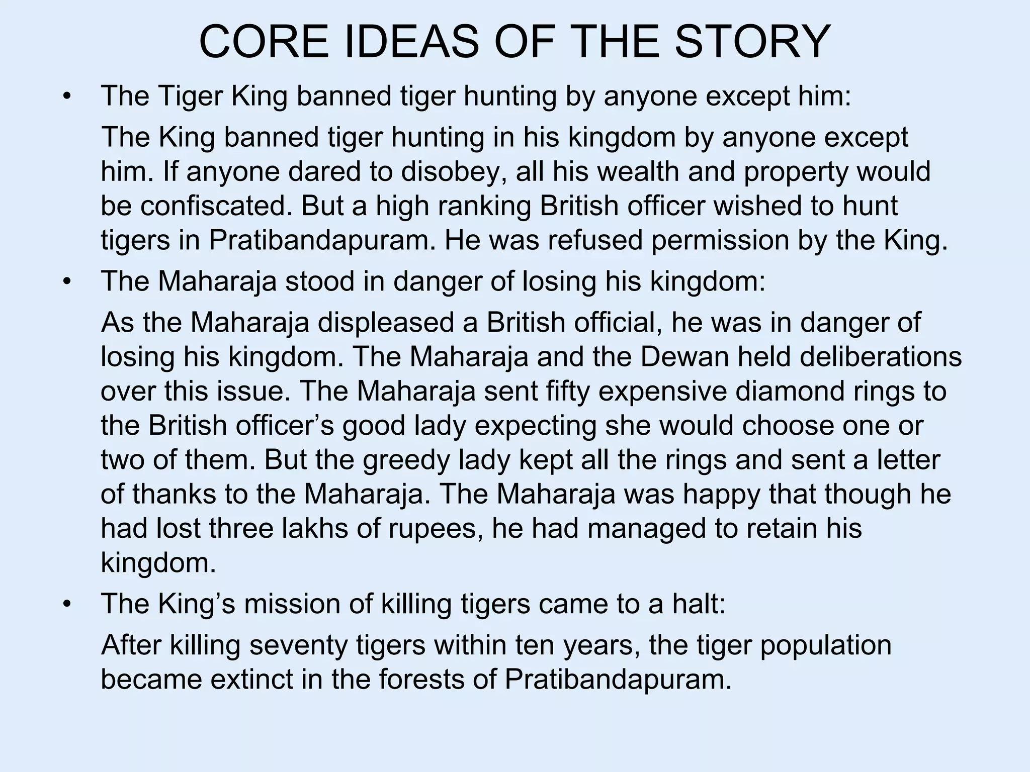 The tiger king class 12 PPT | PPT