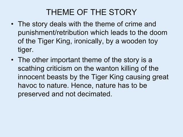 The tiger king class 12 PPT