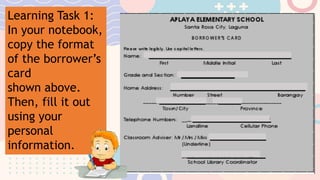 ENGLISH-5-Q1-WEEK-FILLING-OUT-FORMS.pptx | Homework and Study | Education