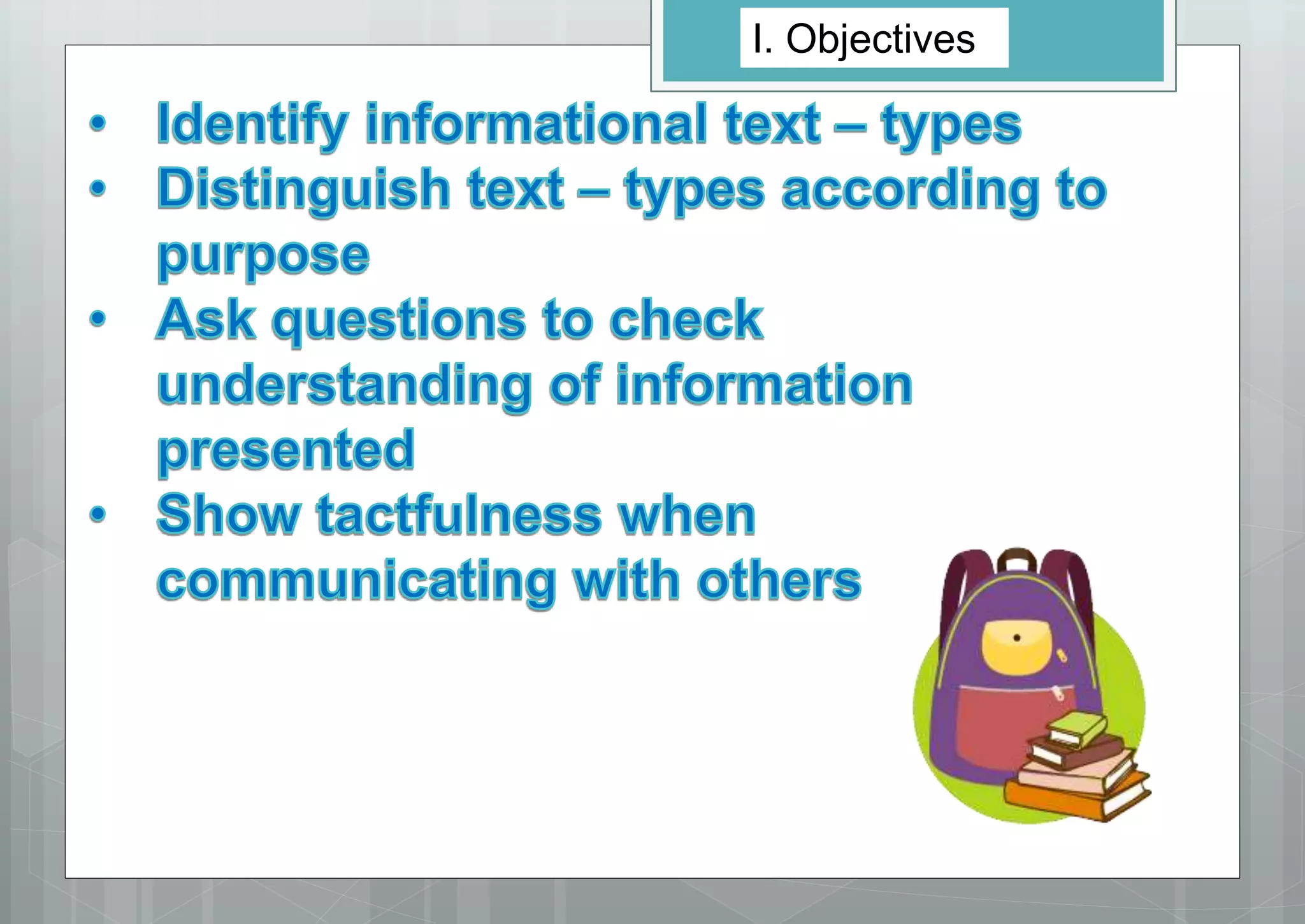 English 5-q2-w3-informational-text-types-by-sir-rei-marasigan-1 | PPTX
