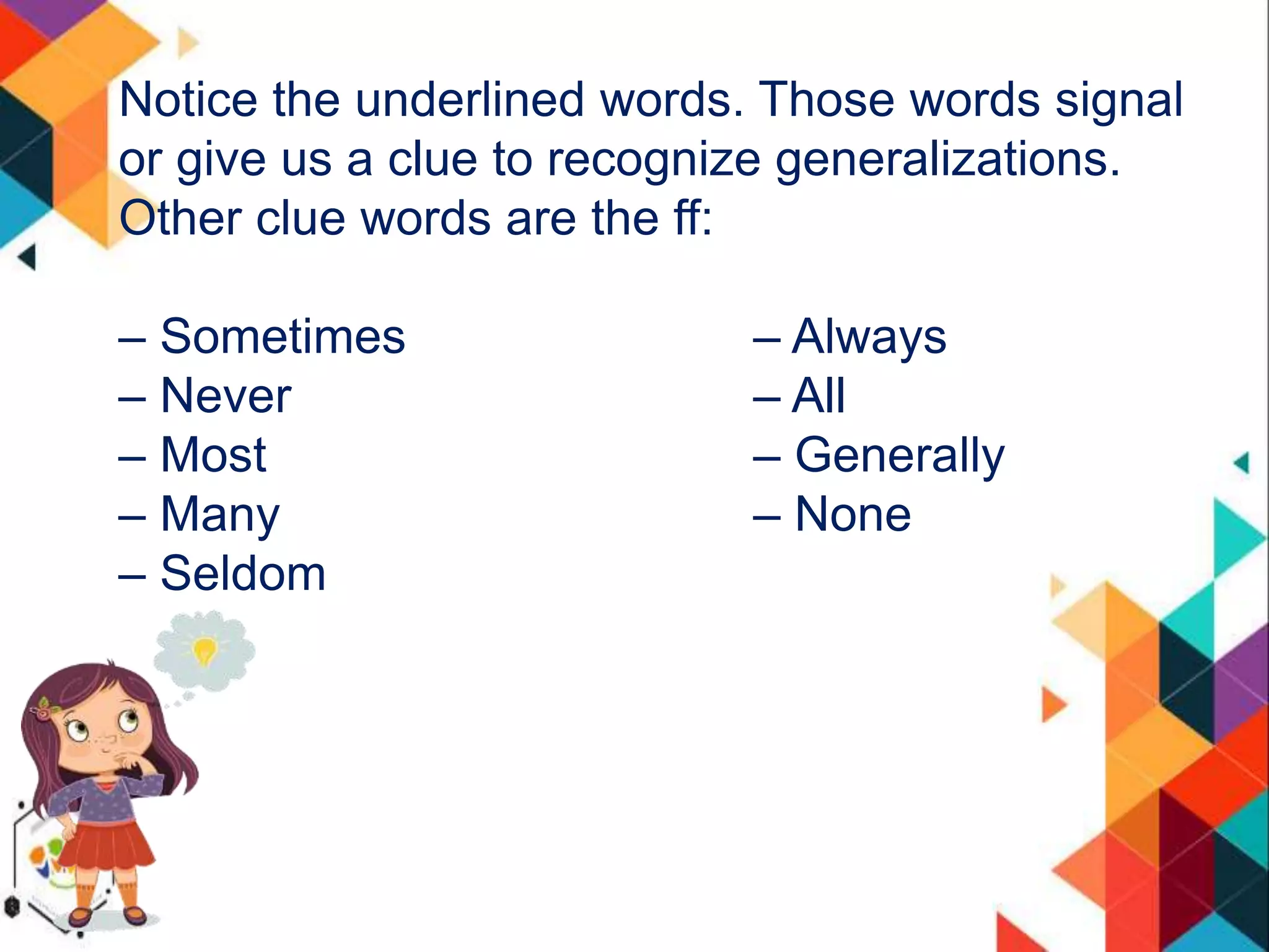English 5-q2-week-7-make-generalizations-by-sir-rei-marasigan | PPSX