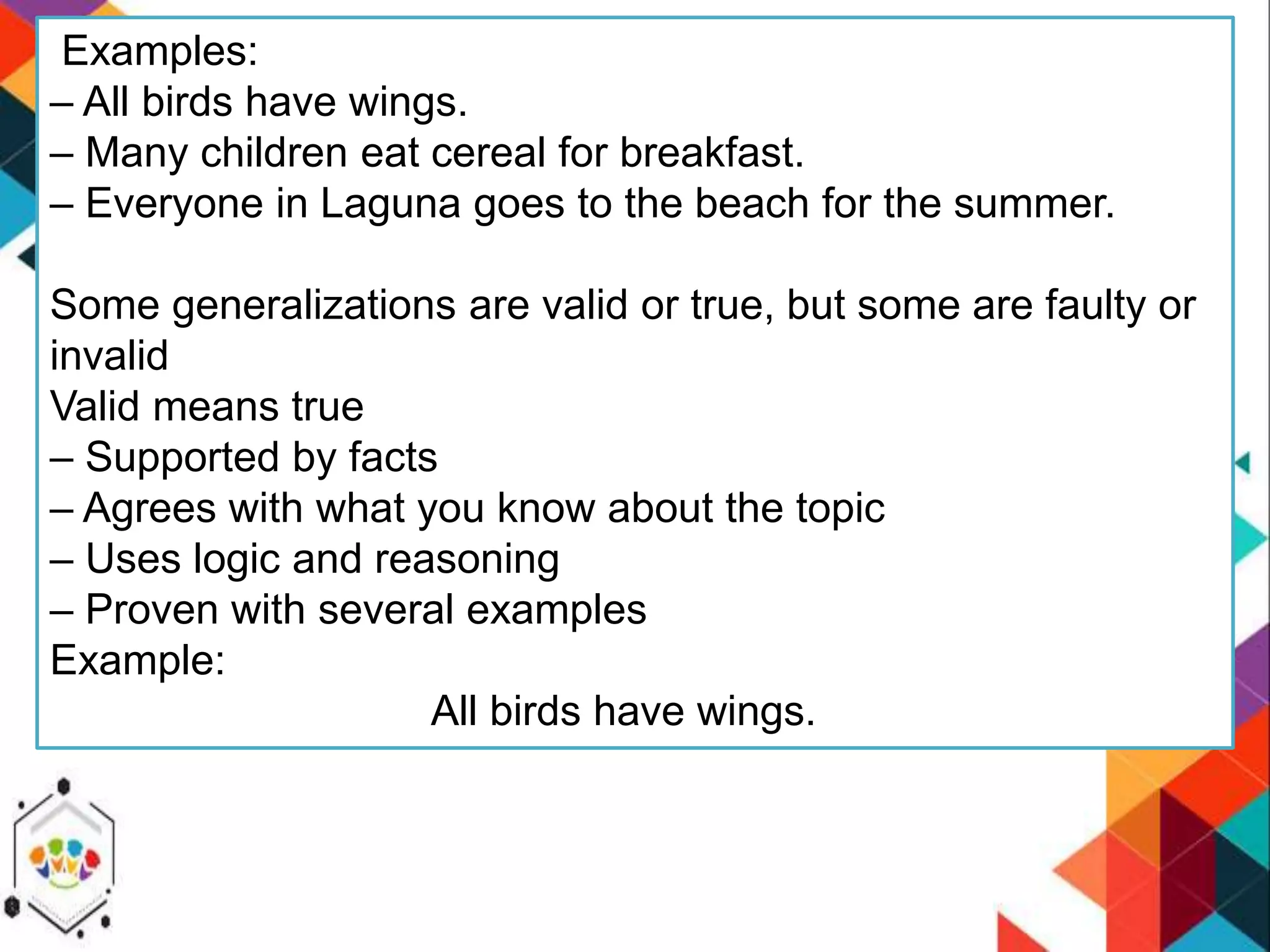 English 5-q2-week-7-make-generalizations-by-sir-rei-marasigan | PPSX