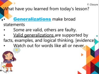 English 5-q2-week-7-make-generalizations-by-sir-rei-marasigan | PPSX