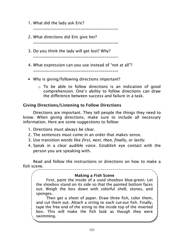 English 6-dlp-10-following-series-of-directions | PDF