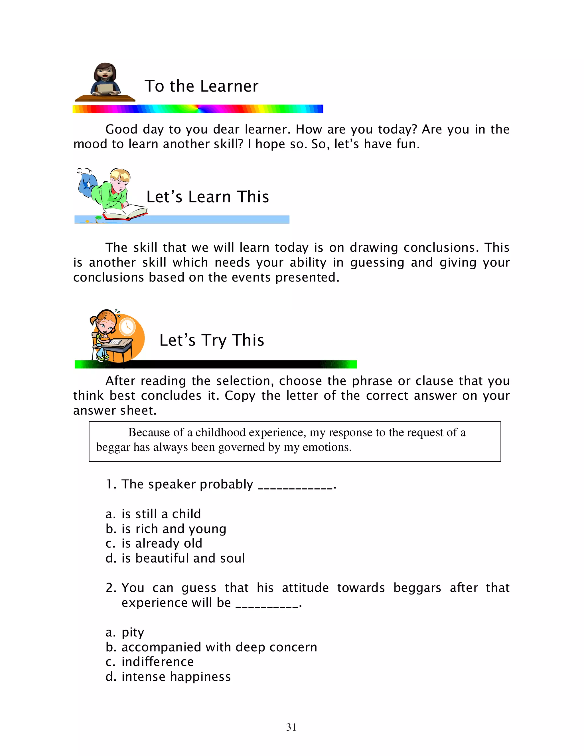 English 6-dlp-52-drawing-conclusions | PDF