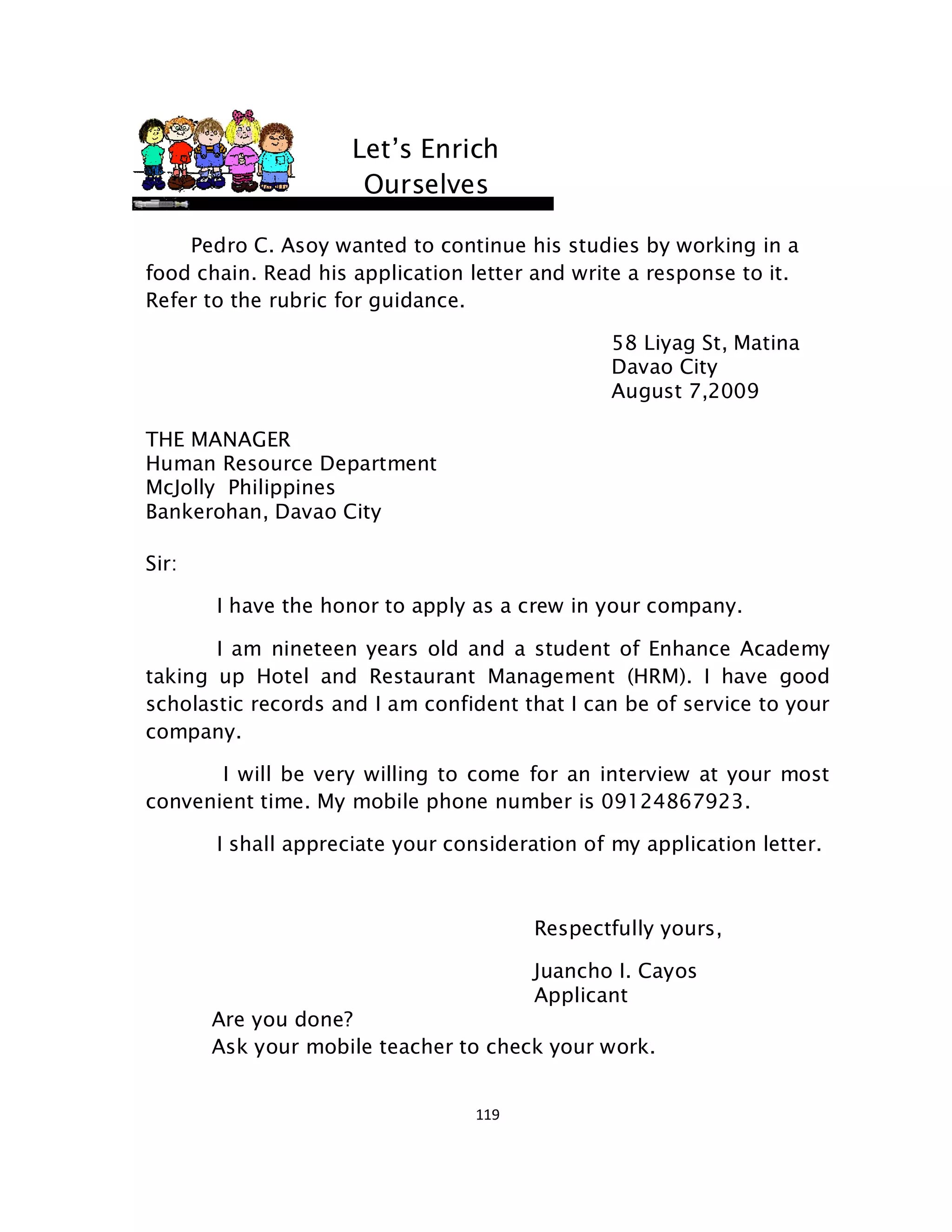 English 6-dlp-60-writing-repsonses-to-application-letters | PDF