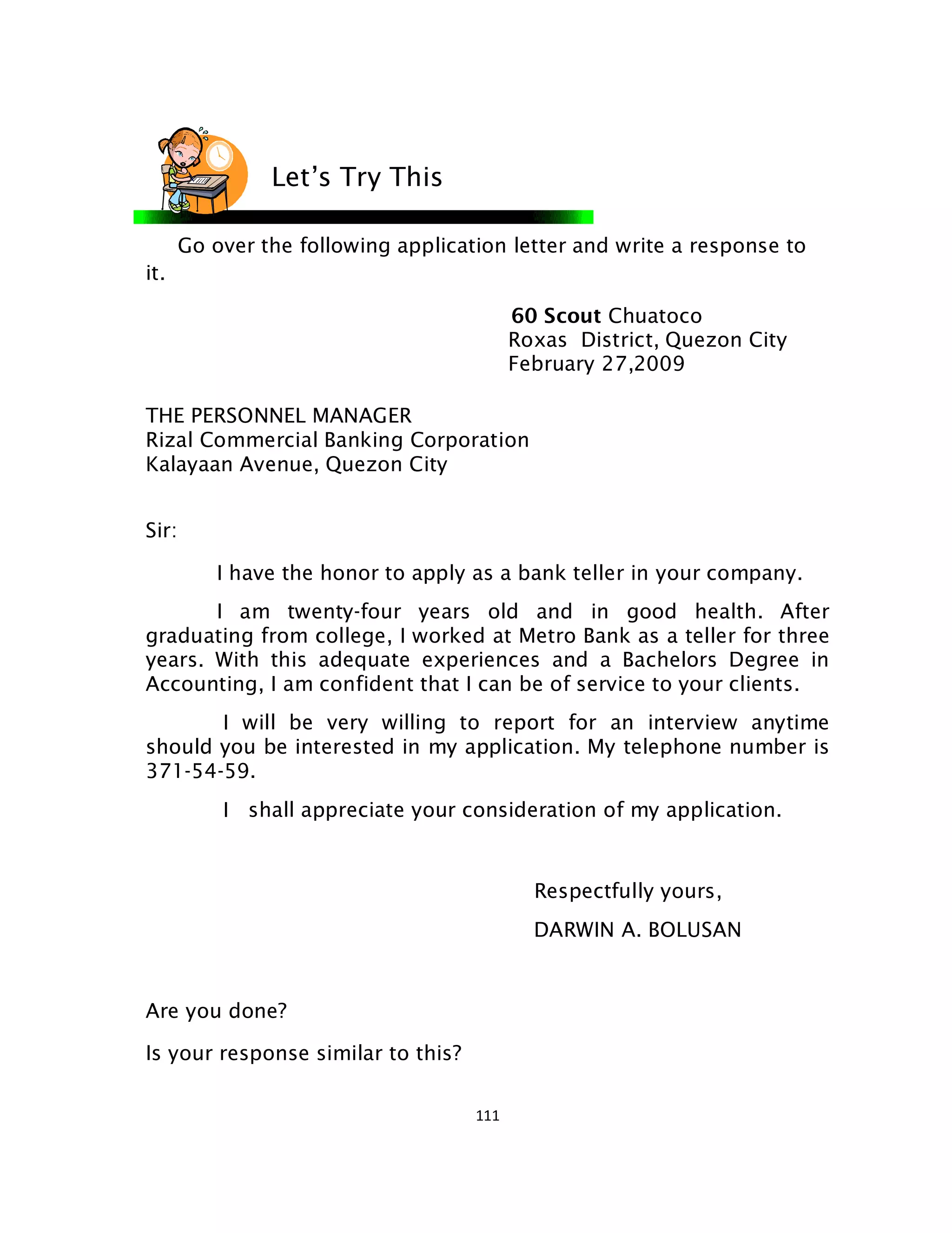 English 6-dlp-60-writing-repsonses-to-application-letters | PDF