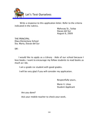 English 6-dlp-60-writing-repsonses-to-application-letters | PDF