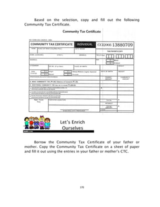 English 6-dlp-65-filling-out-community-tax-certificate | PDF | Personal ...