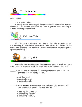 English 6-dlp-8-decoding-meaning-of-unfamiliar-words-using-context | PDF