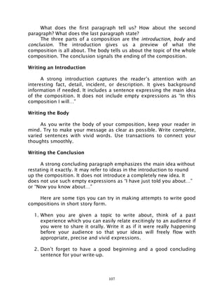 English 6-dlp-9-writing-a-composition- beginning-middle-coclusion | PDF