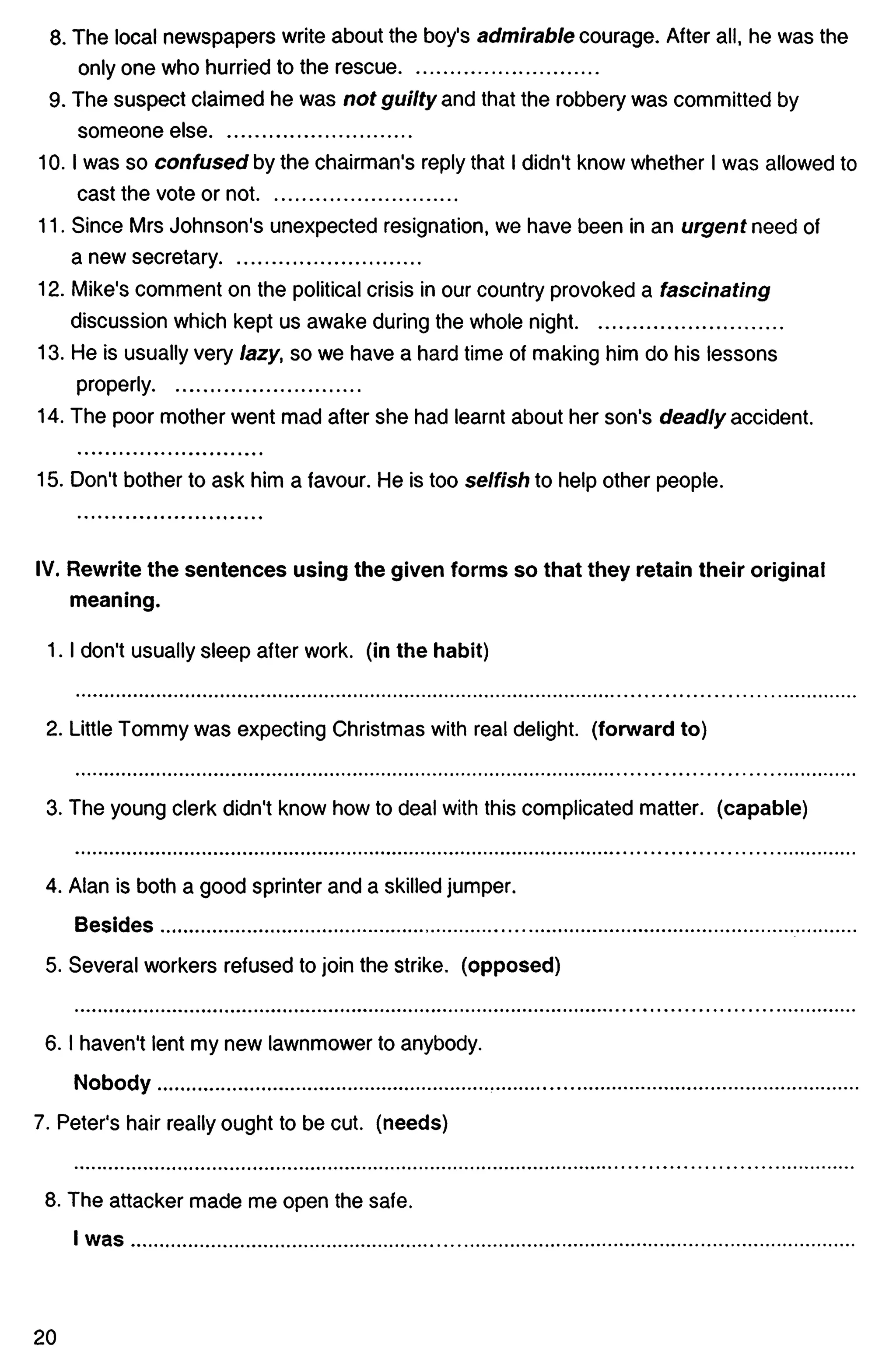 English advanced vocabulary and structure practice | PDF