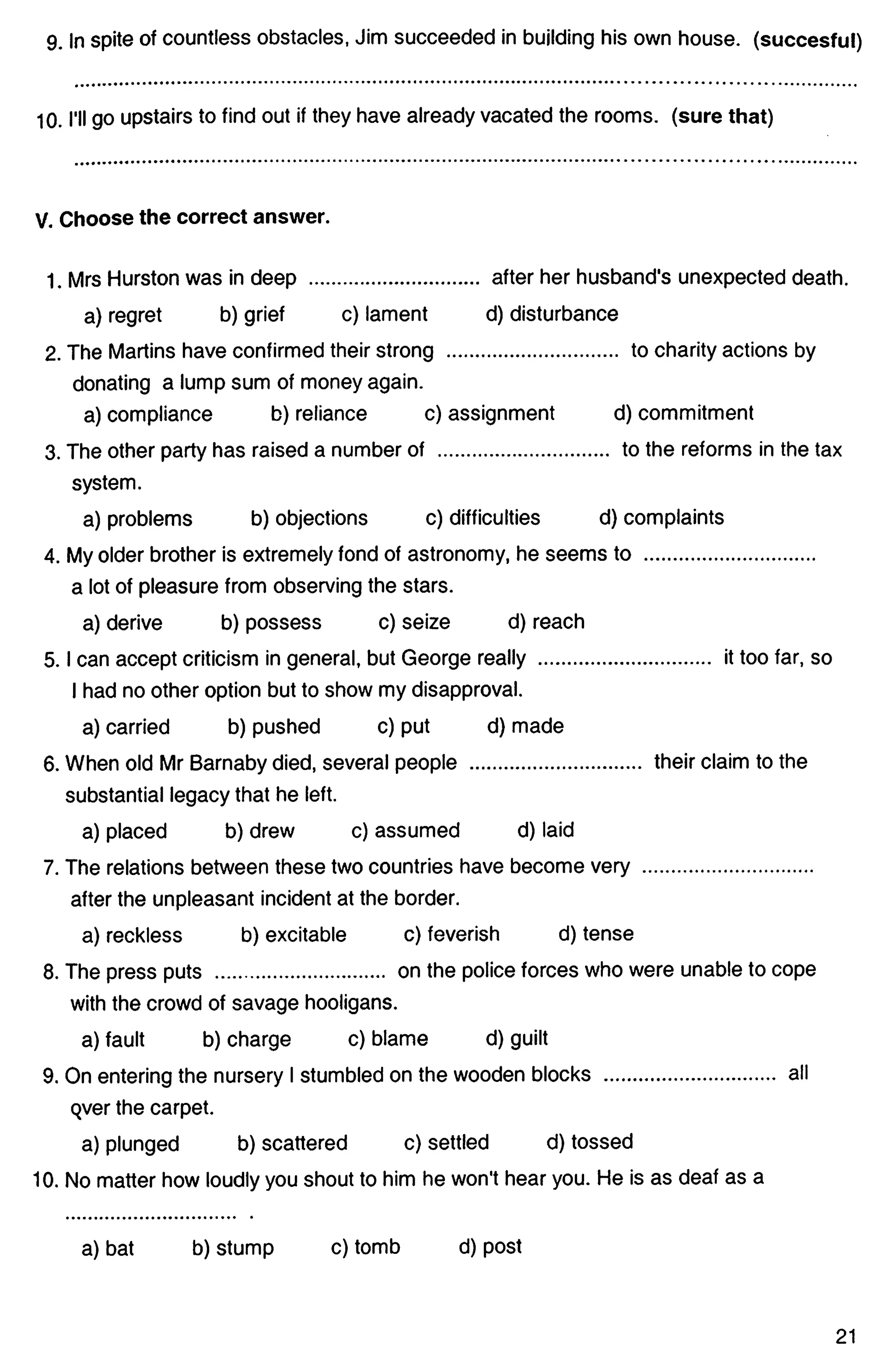 English advanced vocabulary and structure practice | PDF