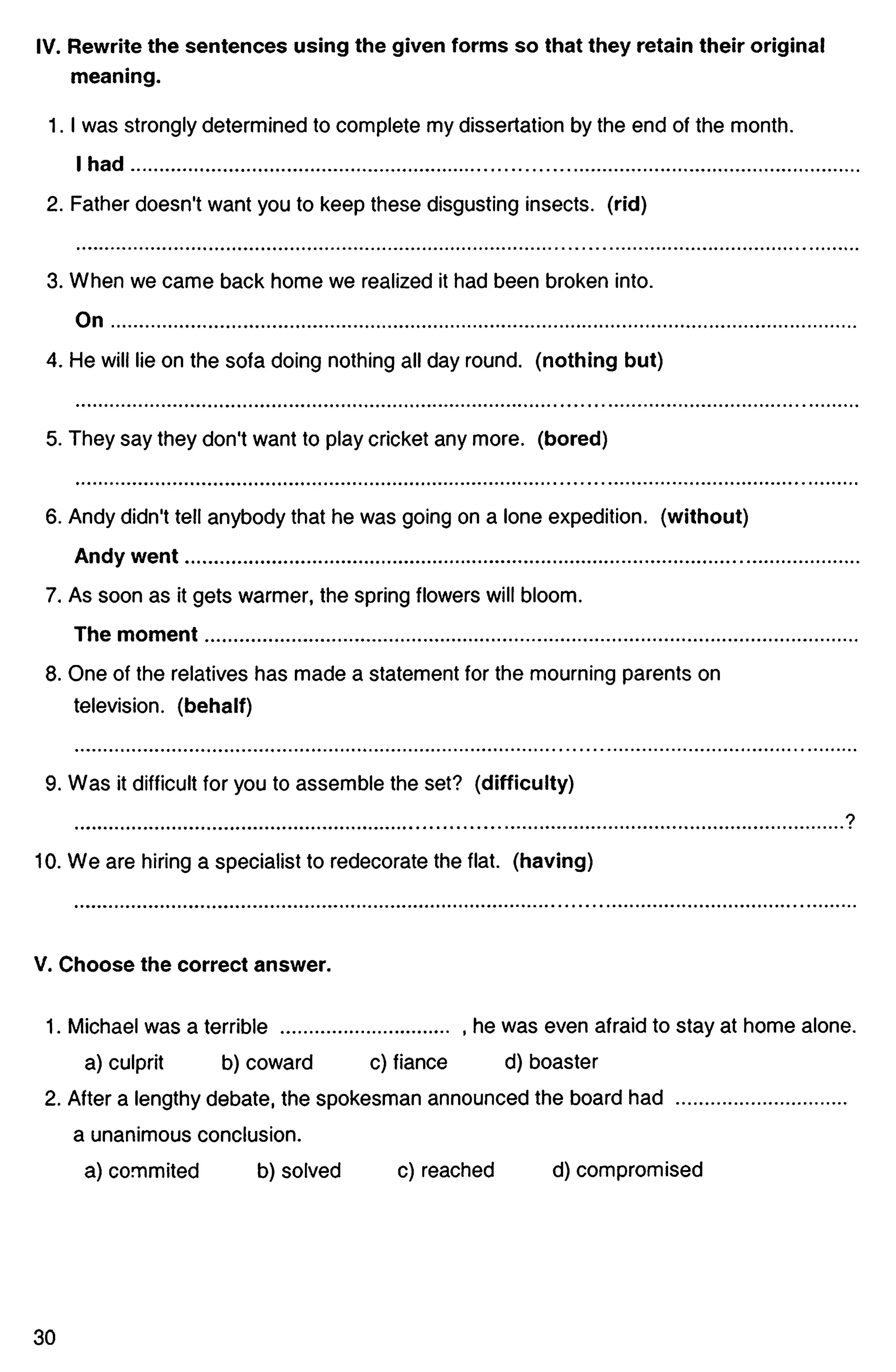 English advanced vocabulary and structure practice | PDF