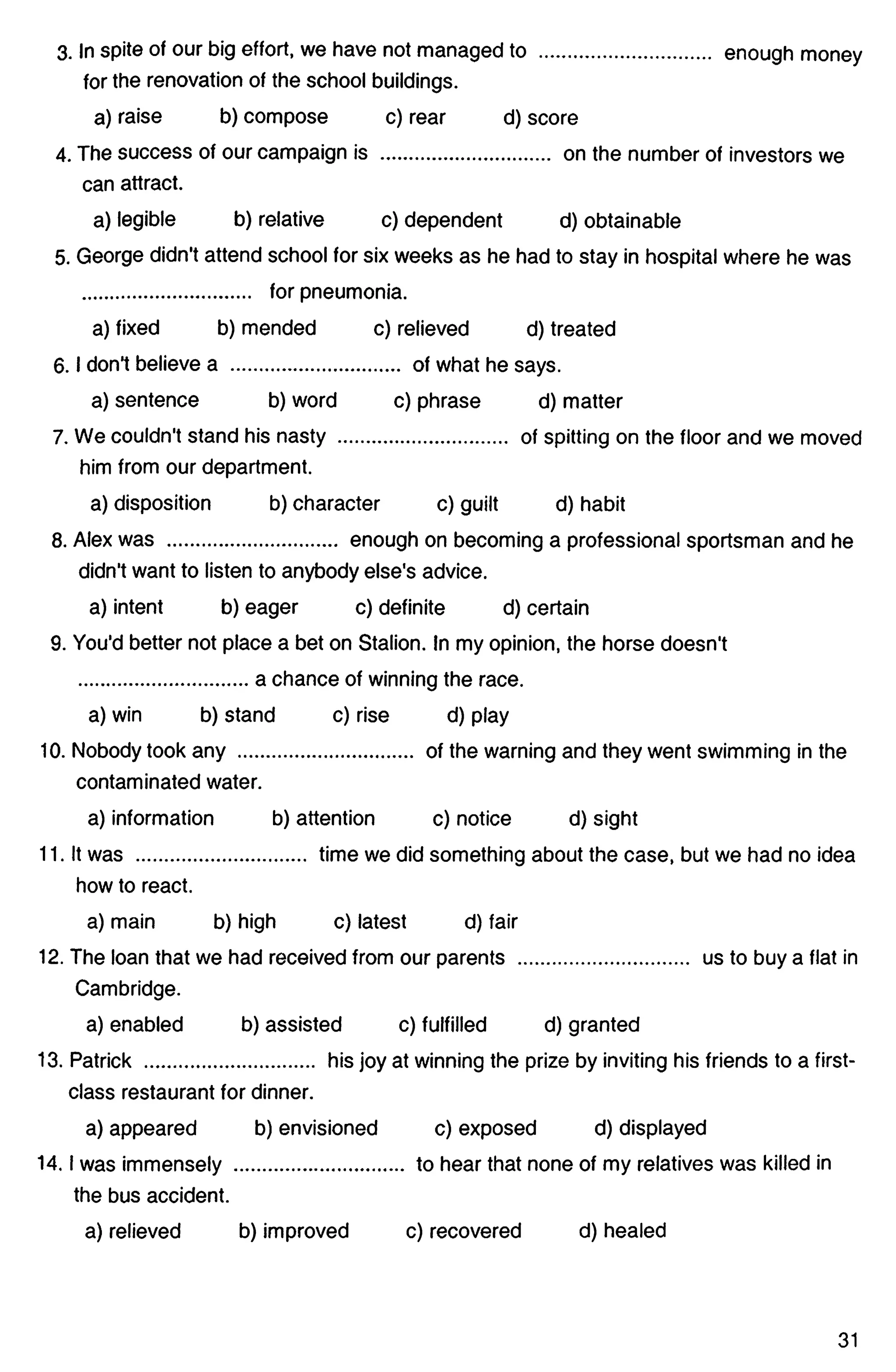 English advanced vocabulary and structure practice | PDF
