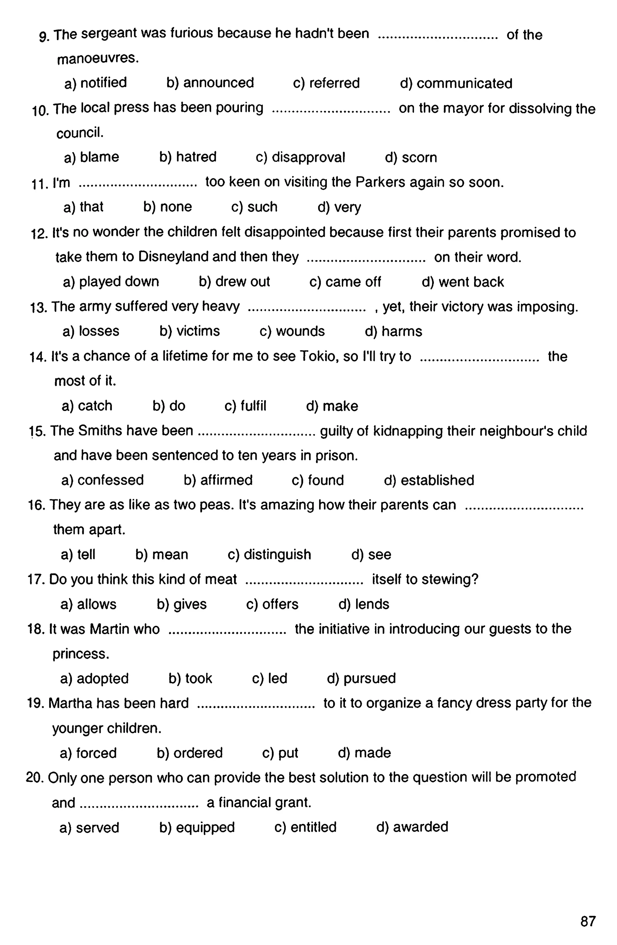 English advanced vocabulary and structure practice | PDF