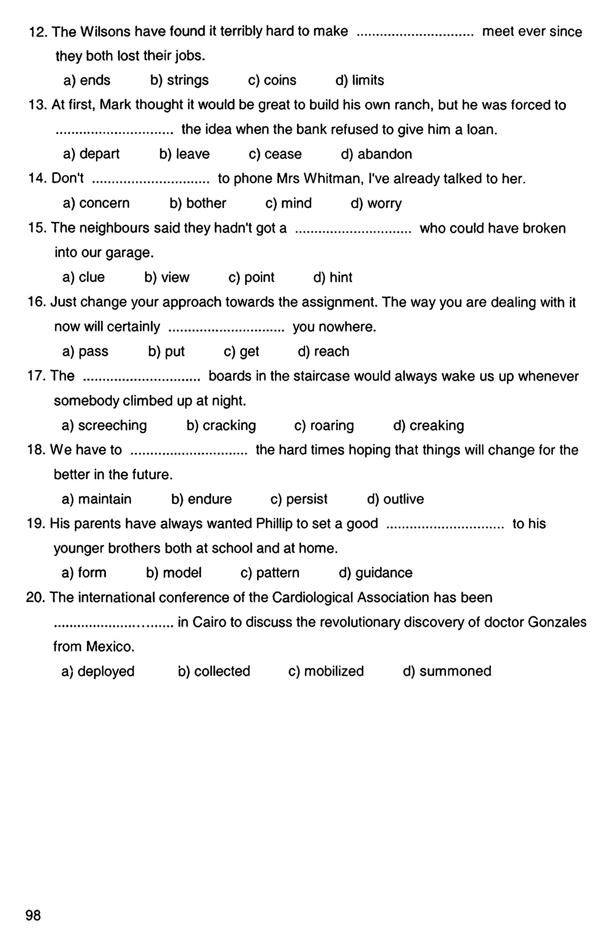 English advanced vocabulary and structure practice | PDF