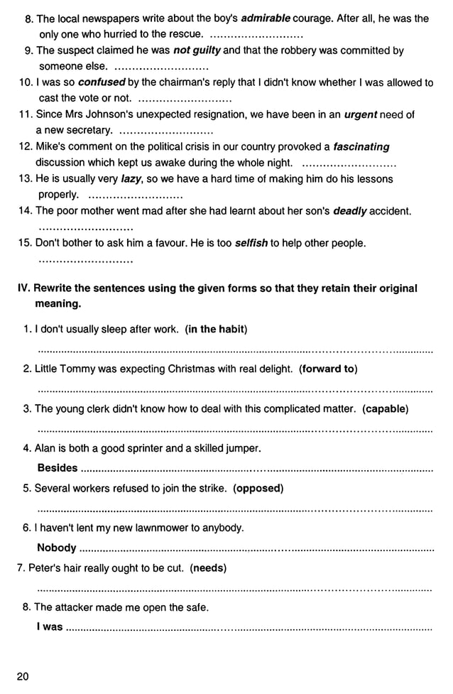 English advanced vocabulary and structure practice | PDF