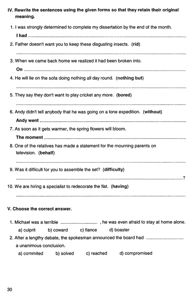 English advanced vocabulary and structure practice | PDF