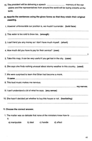 English advanced vocabulary and structure practice | PDF