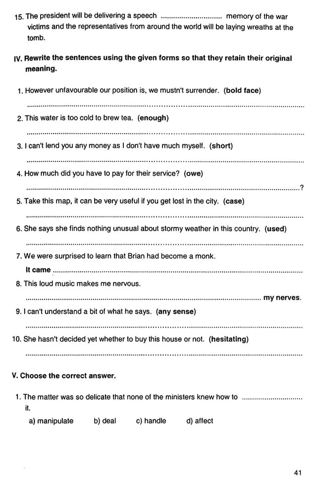 English advanced vocabulary and structure practice | PDF