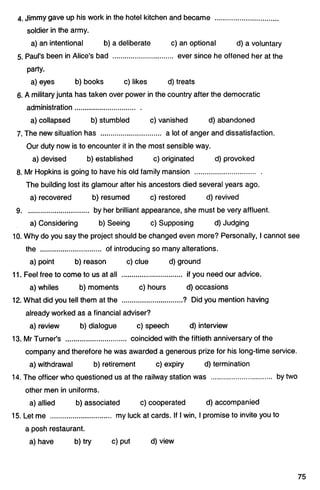 English advanced vocabulary and structure practice | PDF