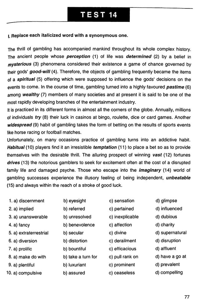 English advanced vocabulary and structure practice | PDF