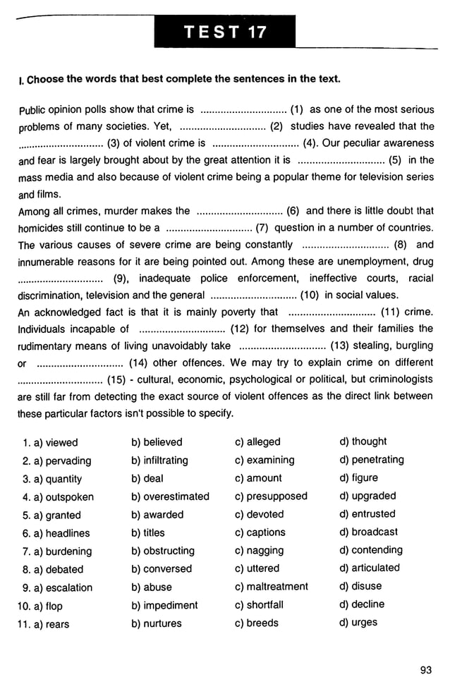 English advanced vocabulary and structure practice | PDF